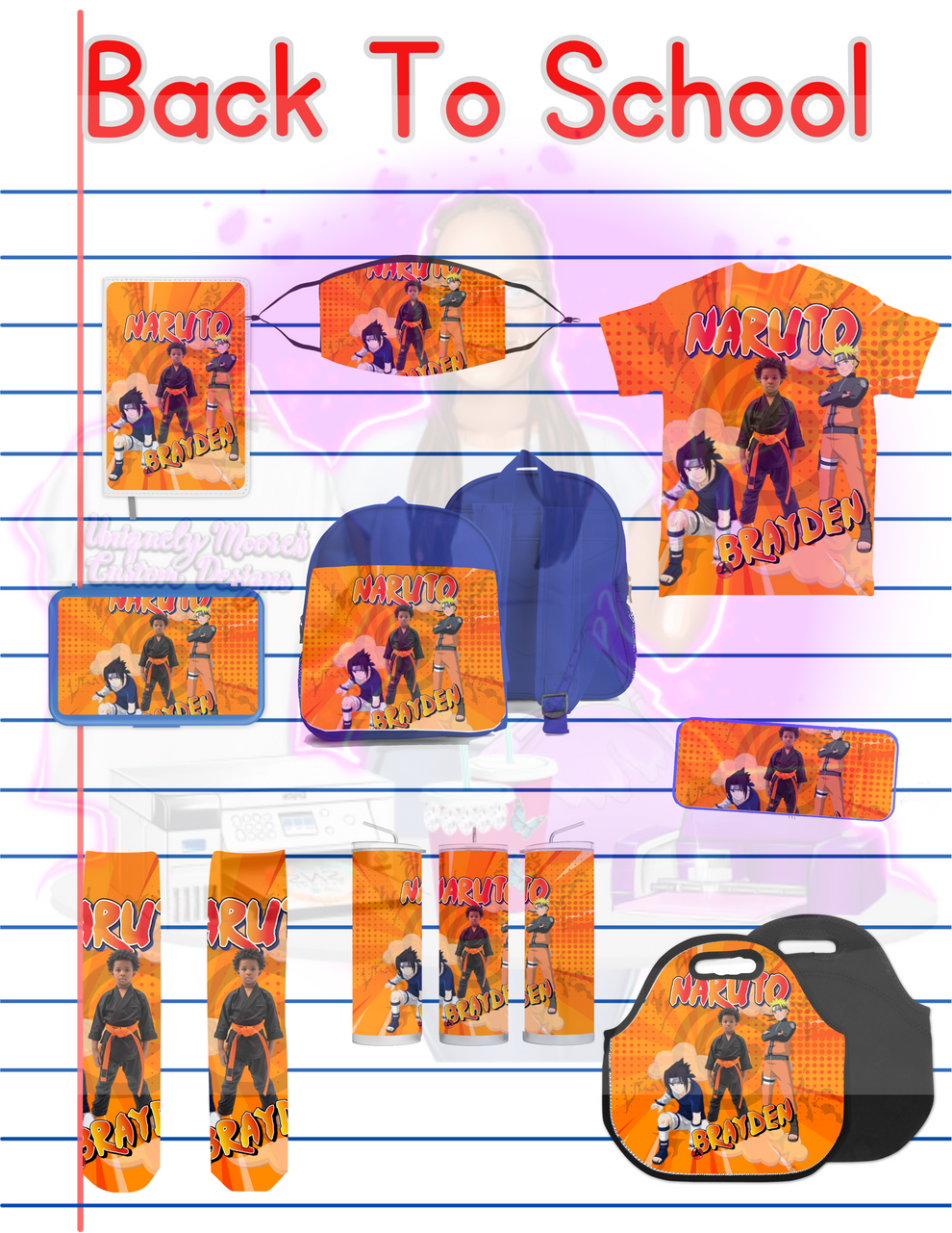 Editable Naruto Anime Back To School Digital Design Bundle – Uniquely ...